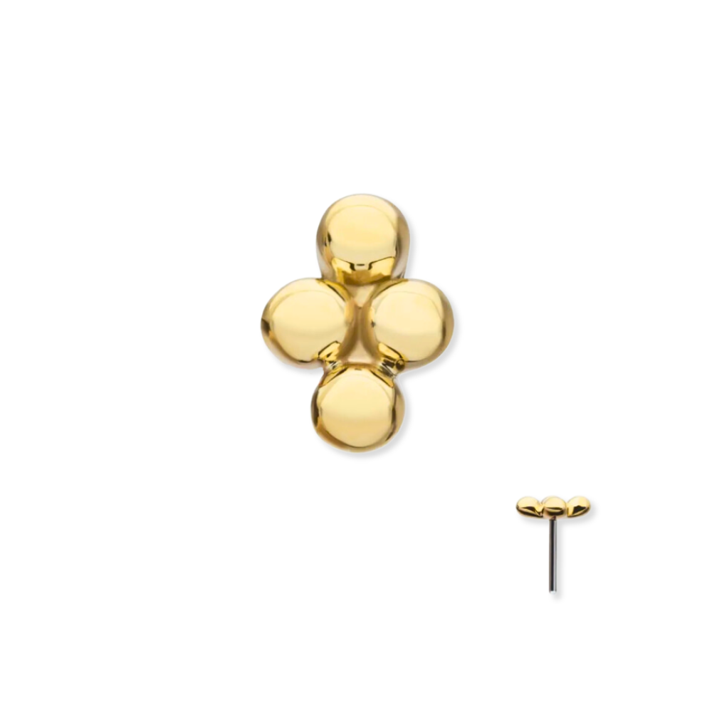 14K Four Beaded Ball Flat Back Stud | Embark Fine Jewelry