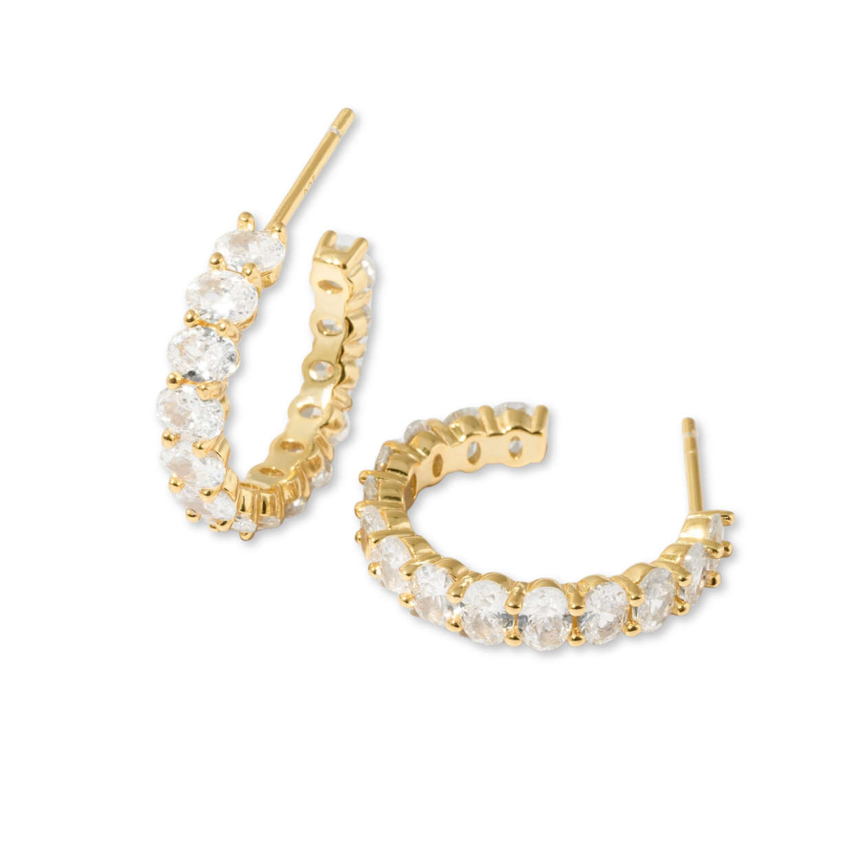 Oval Studded Hoops | Embark Fine Jewelry
